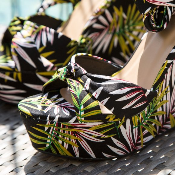 BAMBOO | Shoes | New Open Toe Wrap Laceup Platform Wedge Sandals | Poshmark